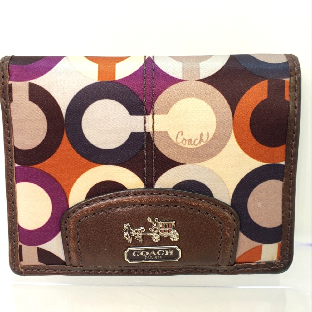 Very Nice Colorful Coach Op Art Wallet - Gem